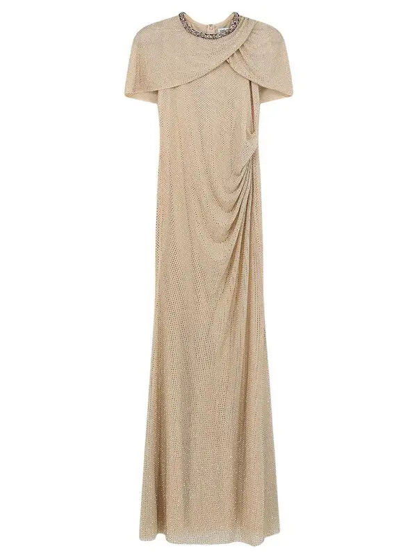 SELF-PORTRAIT Embellished Maxi Dress - Gold