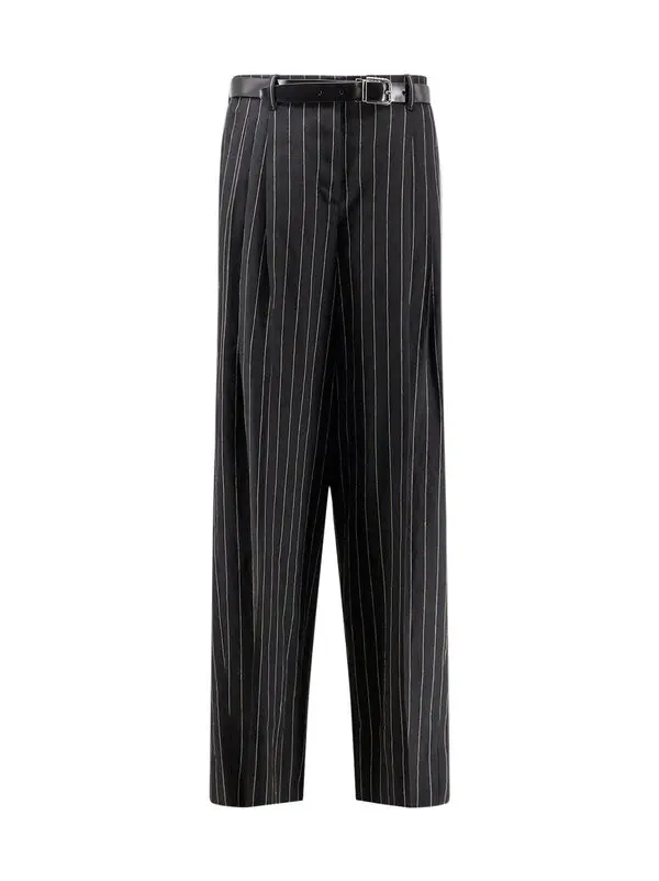 Dolce & Gabbana Wool And Linen Blend Pinstripe Trousers - Multicolor