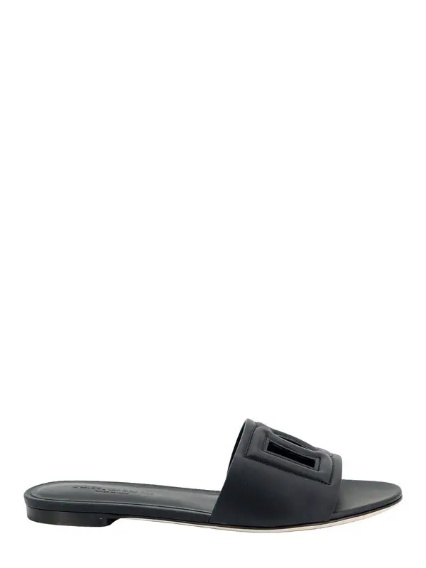 Dolce & Gabbana Leather Sandals With Dg Millennials Logo - Multicolor