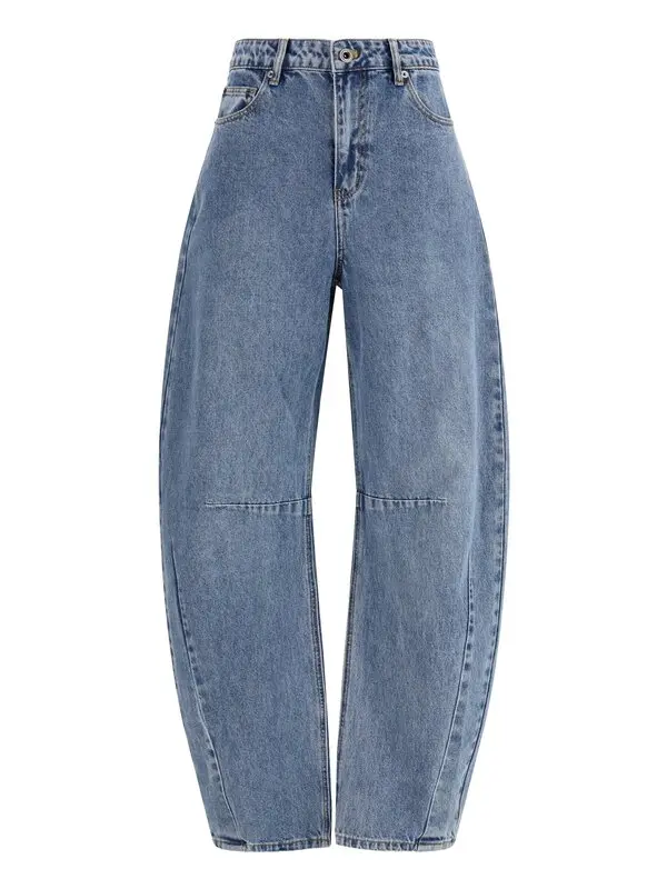 SELF-PORTRAIT Barrel Leg Jeans - Blue