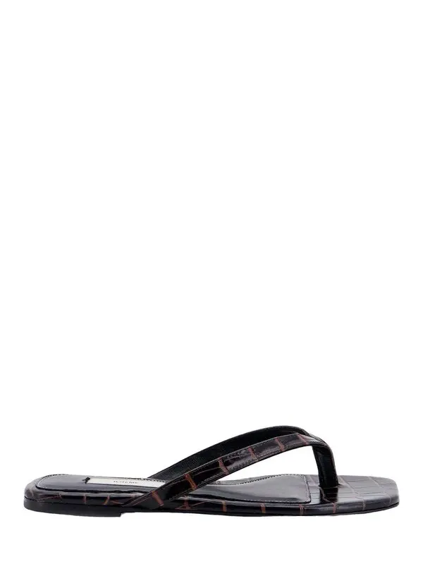 TOTEME Croc-embossed Leather Sandals - Brown