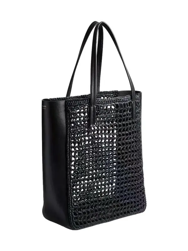 Khaite Woven Panel Tote Bag - Black