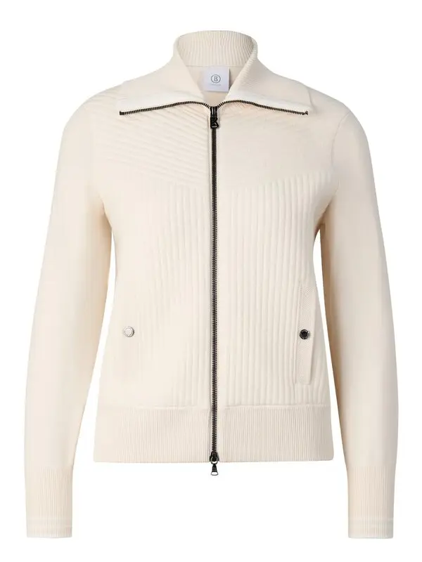 Bogner Jana Knit Zip-up Jacket - Cream