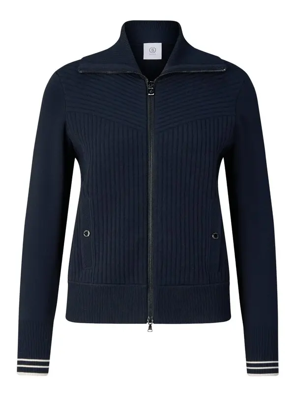 Bogner Jana Knit Zip-up Jacket - Navy Blue