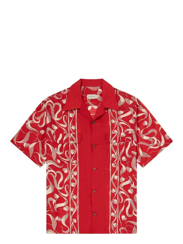 Kapital Camp-collar Printed Woven Shirt - Red