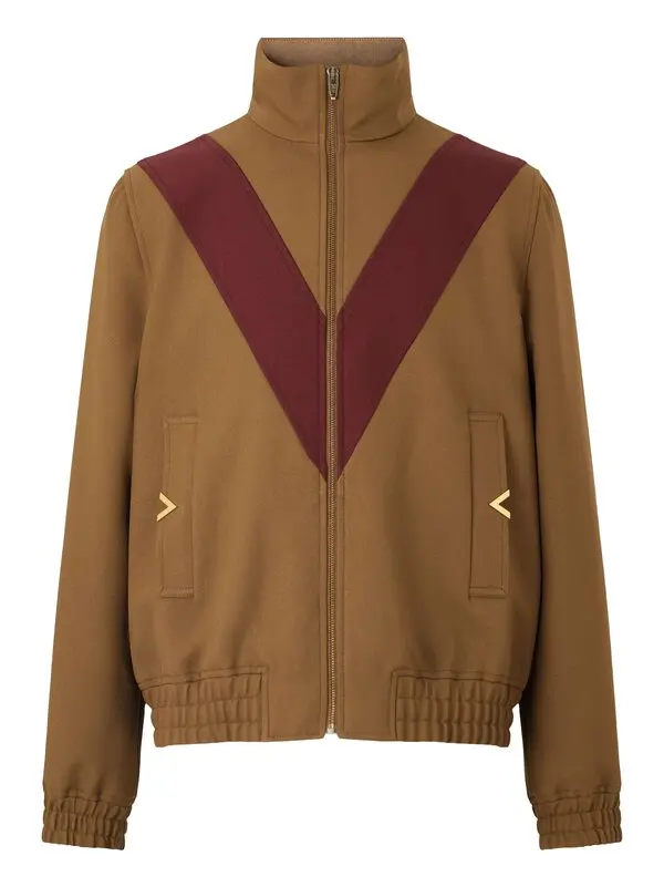 Valentino Garavani Chevron Panel Gabardine Jacket - Brown