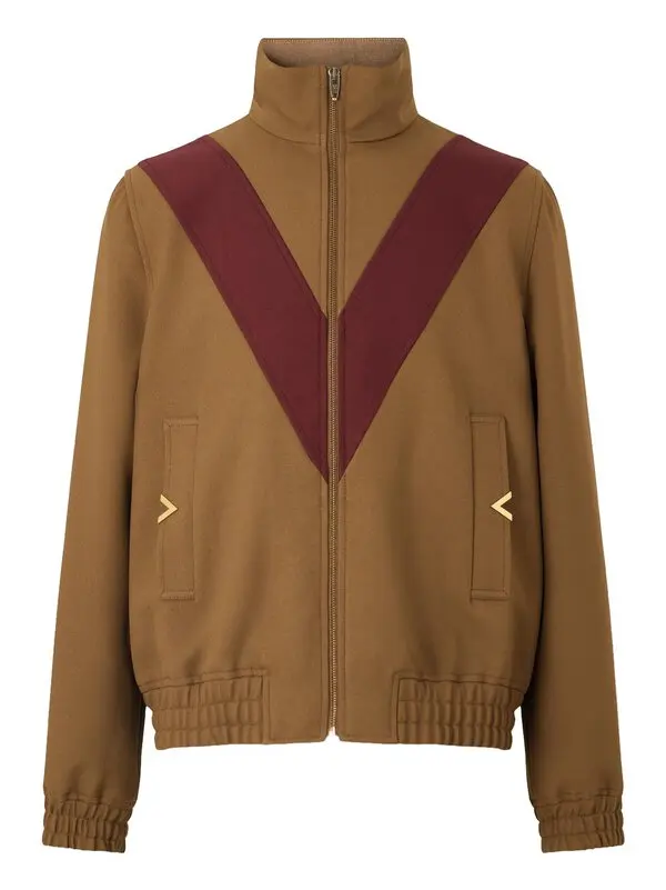 Valentino Garavani Chevron Panel Gabardine Jacket - Brown