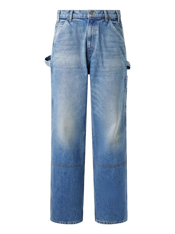 CHERRY LOS ANGELES Paint-splattered Distressed Carpenter Jeans - Blue