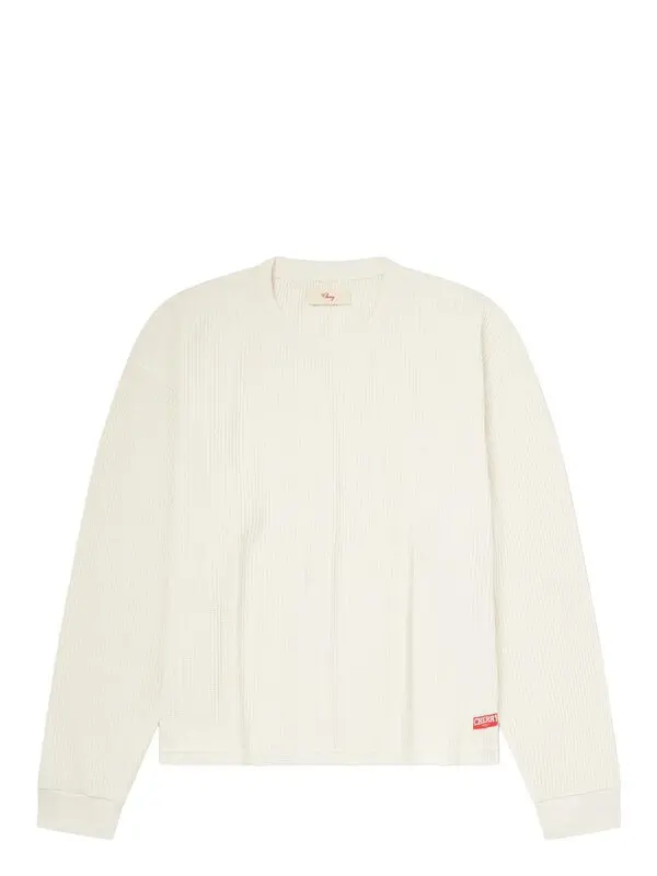 CHERRY LOS ANGELES Logo-print Cotton Waffle-jersey T-shirt - Neutrals