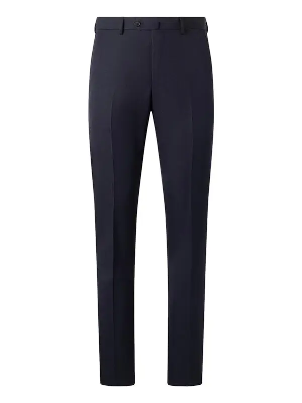 Caruso Straight-leg Twill Suit Trousers - Blue