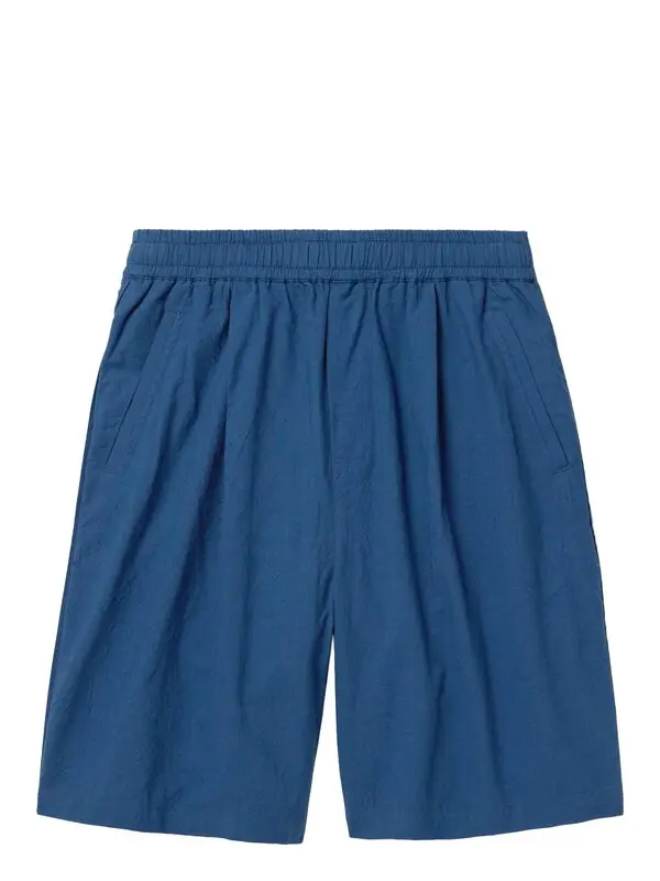 Folk Assembly Wide-leg Cotton-blend Shorts - Blue