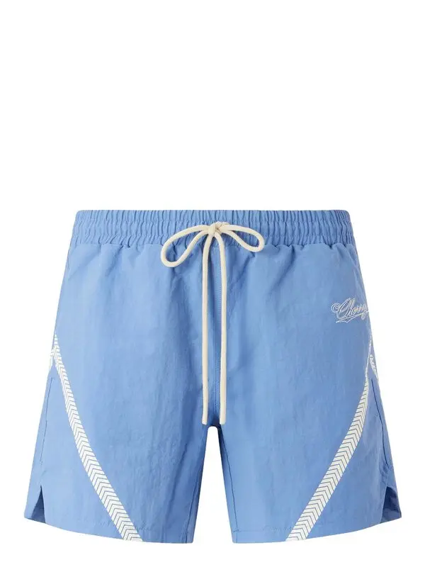 CHERRY LOS ANGELES Logo-embroidered Woven Straight-leg Shorts - Blue