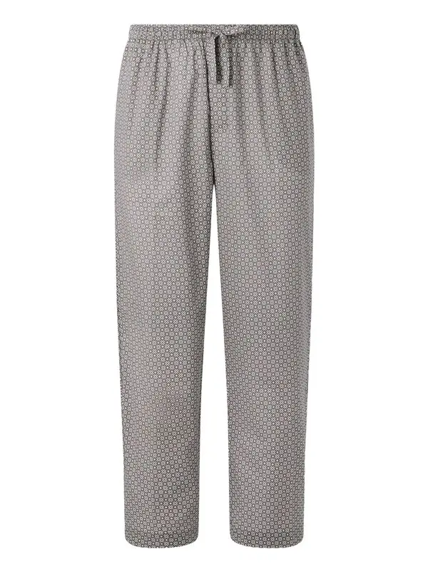 Derek Rose Printed Cotton-poplin Pyjama Trousers - Brown
