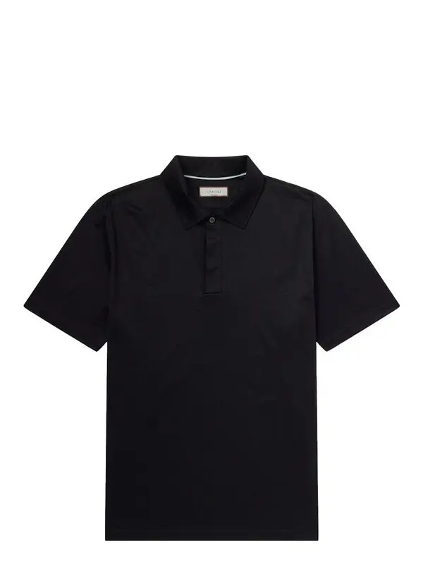 Canali Cotton-jersey Polo Shirt - Black