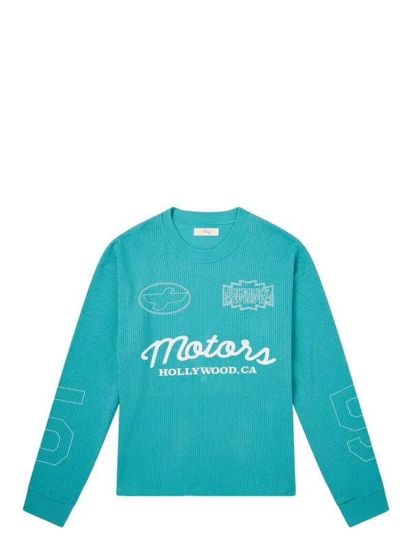 CHERRY LOS ANGELES Logo-print Cotton-mesh T-shirt - Blue