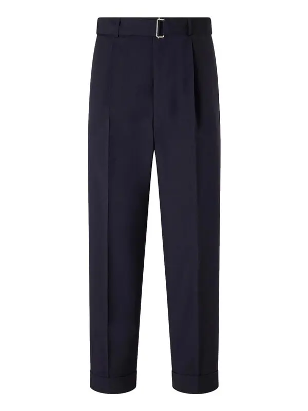 Officine Générale Hugo Straight-leg Pleated Virgin Wool Trousers - Blue