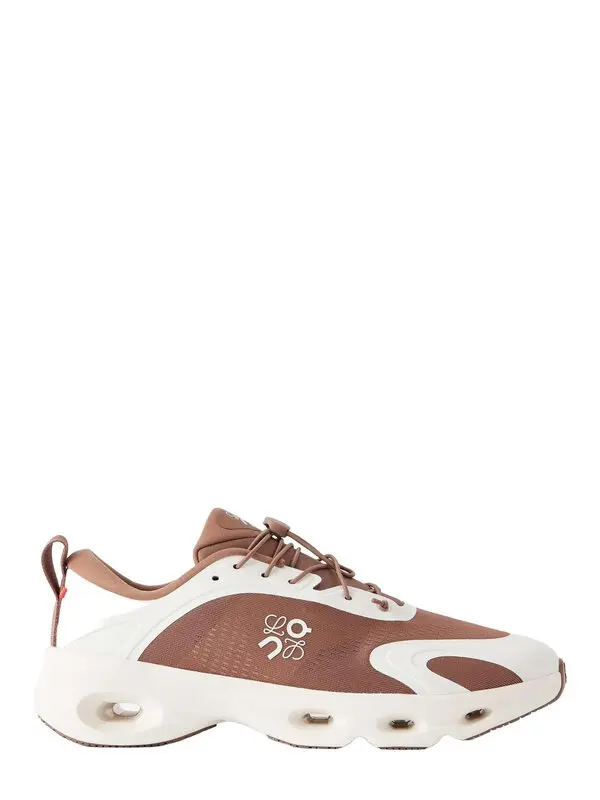 Loewe X On Cloudsolo Rubber-trimmed Mesh Sneakers - Taupe