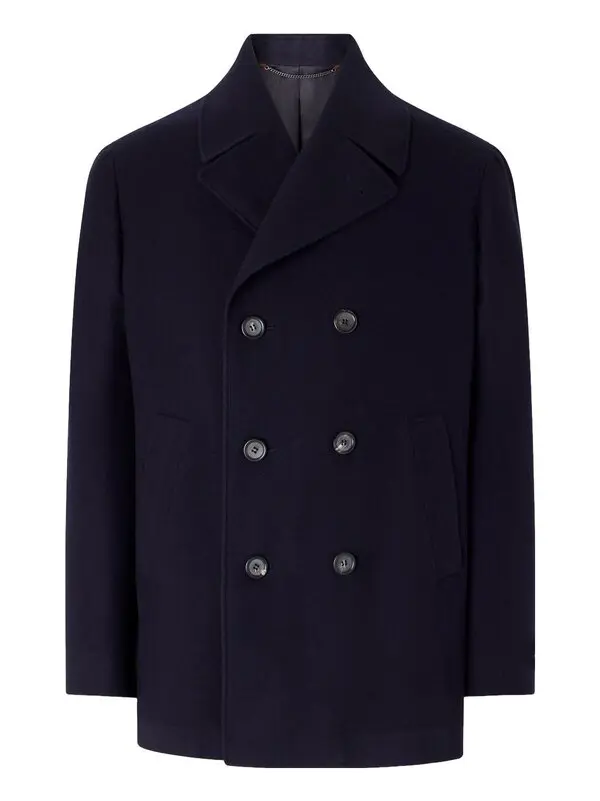 Canali Double-breasted Wool Jacket - Blue