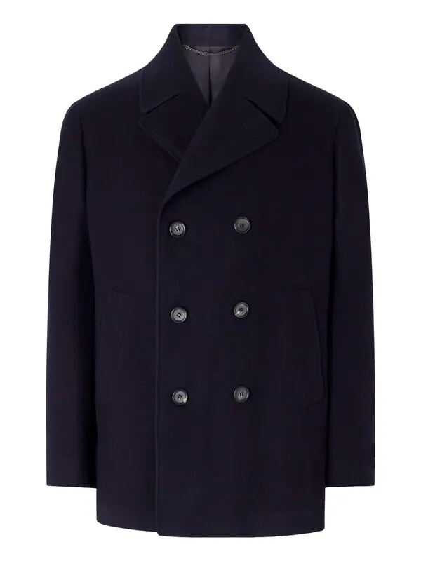 Canali Double-breasted Wool Jacket - Navy