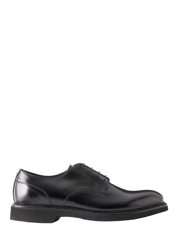 Canali Leather Derby Shoes - Black
