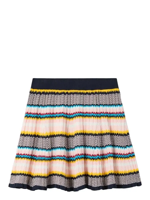 Casablanca Knit Chevron Mini Skirt - Multicolor