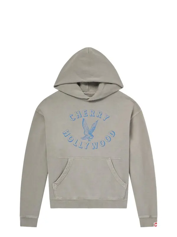 CHERRY LOS ANGELES Distressed Logo Cotton-jersey Hoodie - Gray