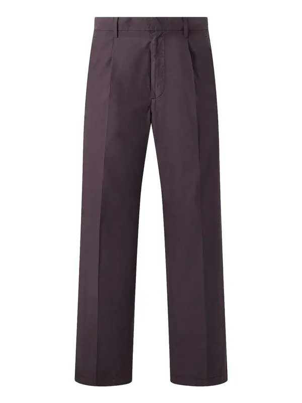 Auralee Cotton Drawstring Trousers - Brown