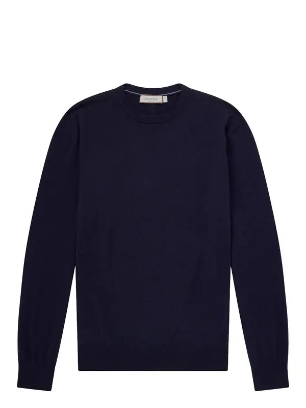 Canali Cashmere Crew Neck Sweater - Blue