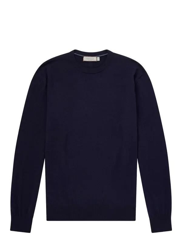 Canali Cashmere Crew Neck Sweater - Navy