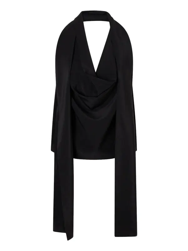 Sharon Wauchob Tie-detailed Silk Tank - Black