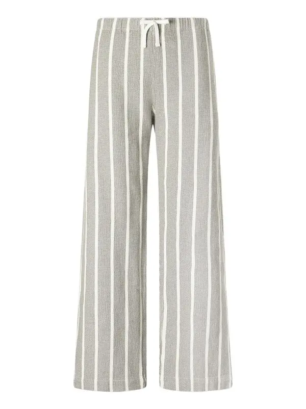 Aimé Leon Dore Striped Cotton Canvas Wide-leg Pants - Gray