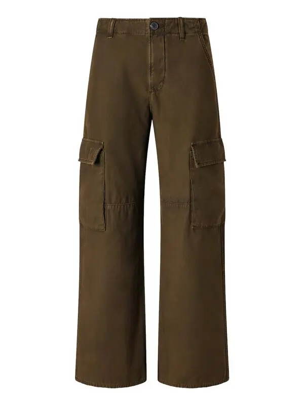 Citizens Of Humanity Esme Organic Cotton-twill Wide-leg Cargo Pants - Green