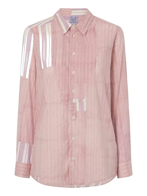 Thierry Colson Baptiste Striped Cotton-voile Shirt - Pink