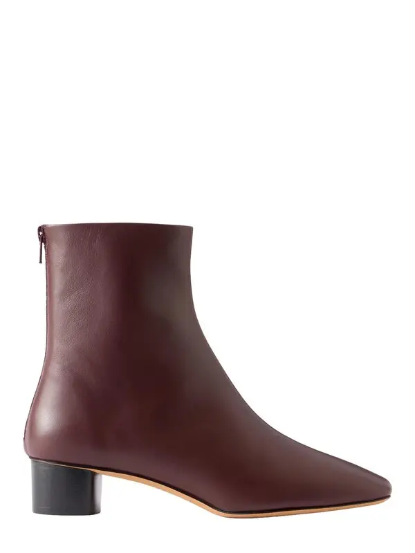 Le Monde Beryl Carole Leather Ankle Boots - Burgundy