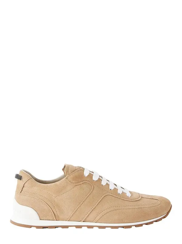 Brunello Cucinelli Embellished Suede Sneakers - Brown