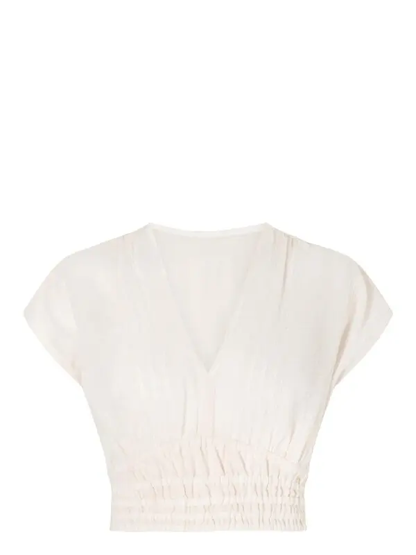 LEMLEM Alia Cropped Striped Cotton Top - Neutrals