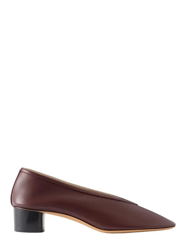 Le Monde Beryl Luna Leather Pumps - Burgundy