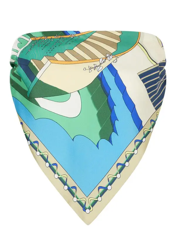 Tory Burch Printed Silk Scarf Top - Multi
