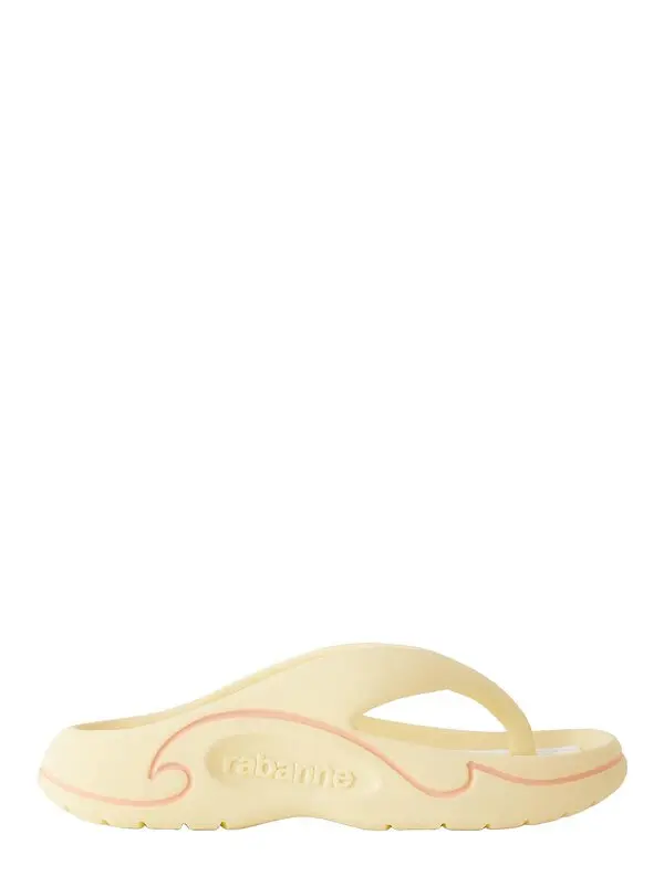 Rabanne 3d Logo-embossed Thong Sandals - Yellow
