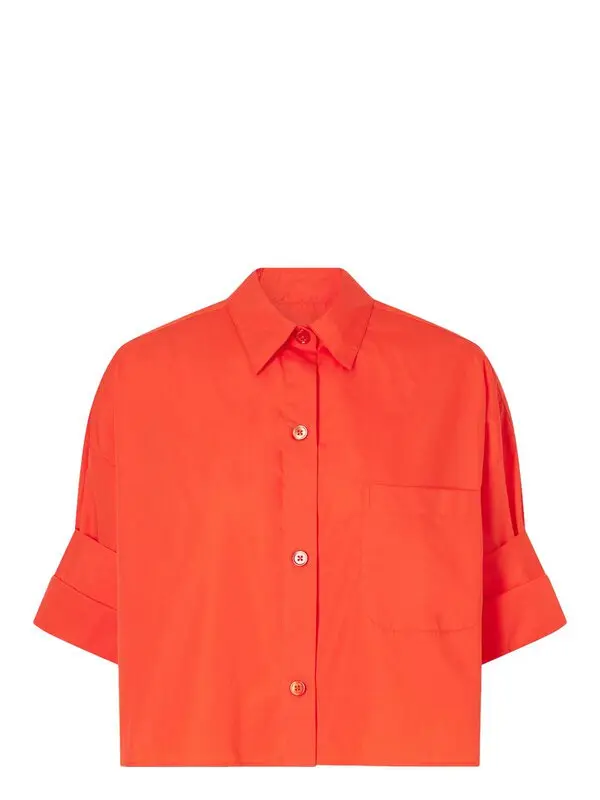 TWP Next Ex' Cropped Cotton Shirt - Red