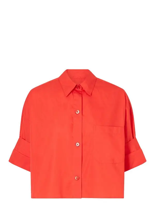 TWP Next Ex' Cropped Cotton Shirt - Red