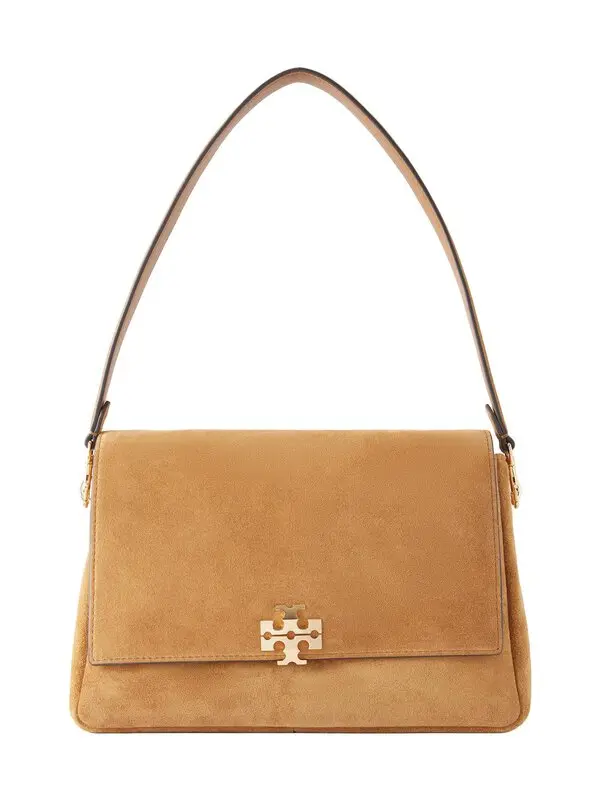 Tory Burch Charlie Suede Shoulder Bag - Brown