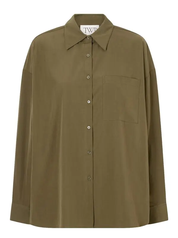 TWP Cotton Button-down Shirt With Pocket - Green