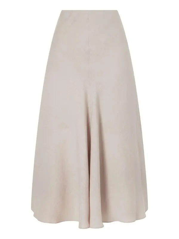 Brunello Cucinelli Linen Midi Skirt - Sand