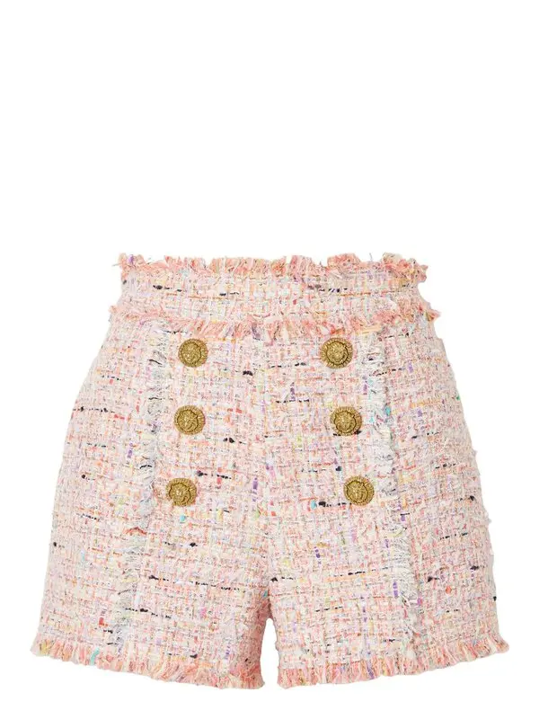 Balmain Tweed Shorts - Pink