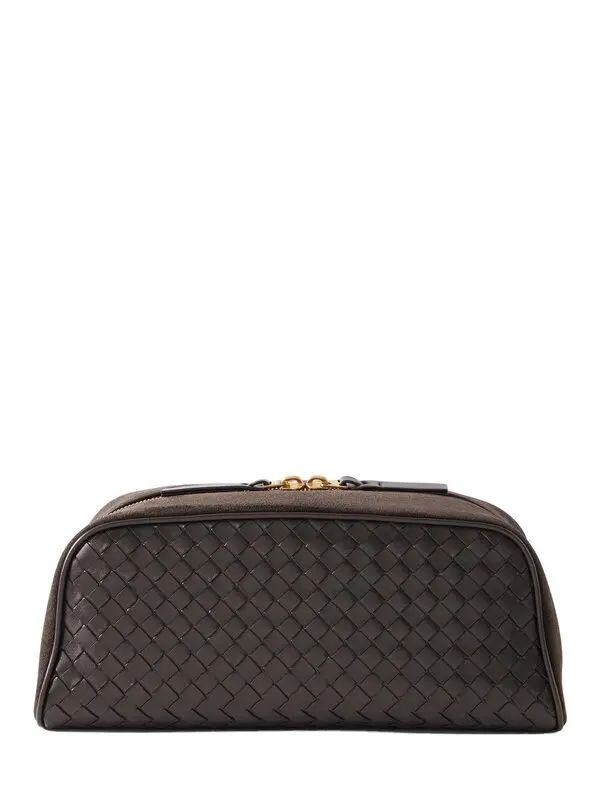 Bottega Veneta Nodo Small Intrecciato Leather Clutch - Brown