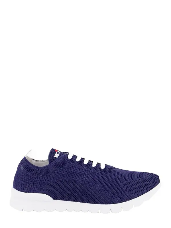 Kiton Knitted Fabric Lace-up Sneakers - Blue
