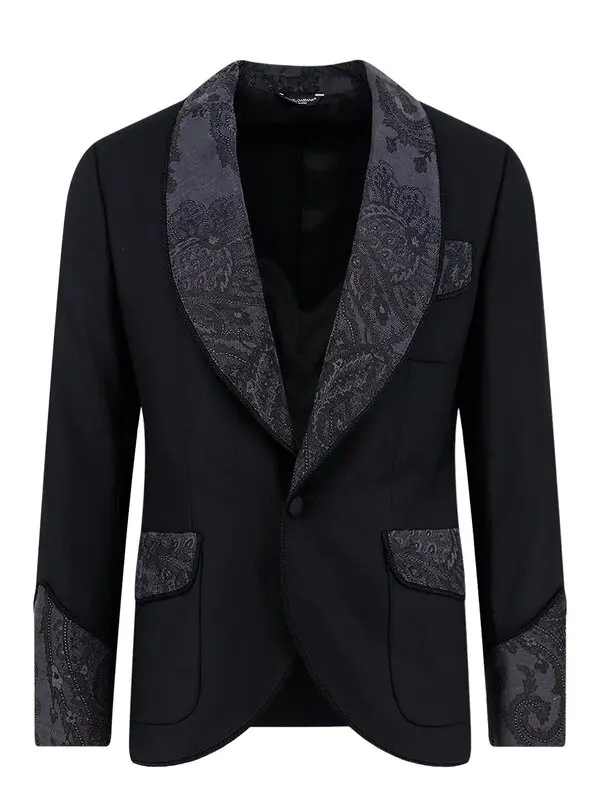 Dolce & Gabbana Virgin Wool Blend Blazer - Black