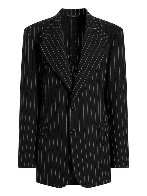 Dolce & Gabbana Sicilia Pinstripe Blazer - Black