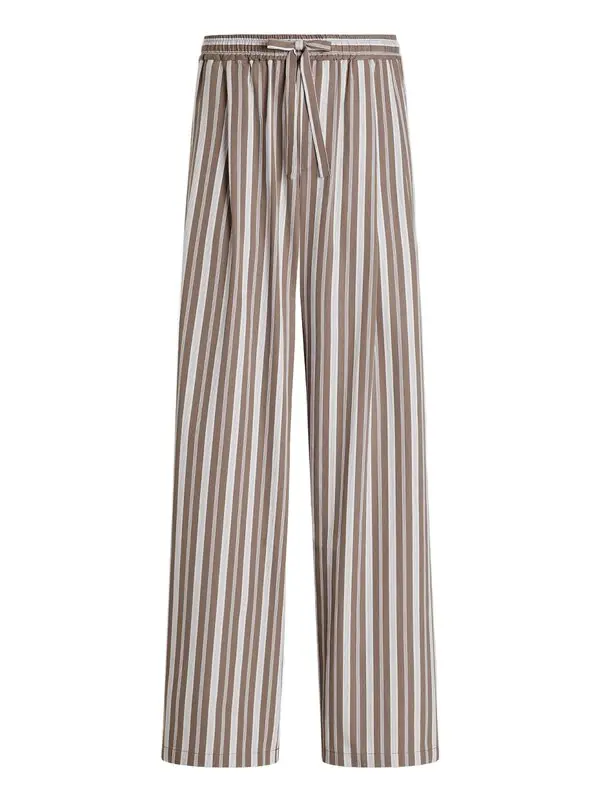 Dolce & Gabbana Striped Cotton Blend Trousers - Brown